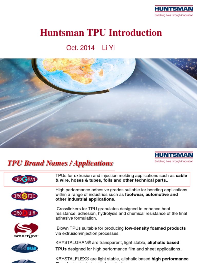 Huntsman TPU Intruduction | PDF | Polyurethane | Adhesive