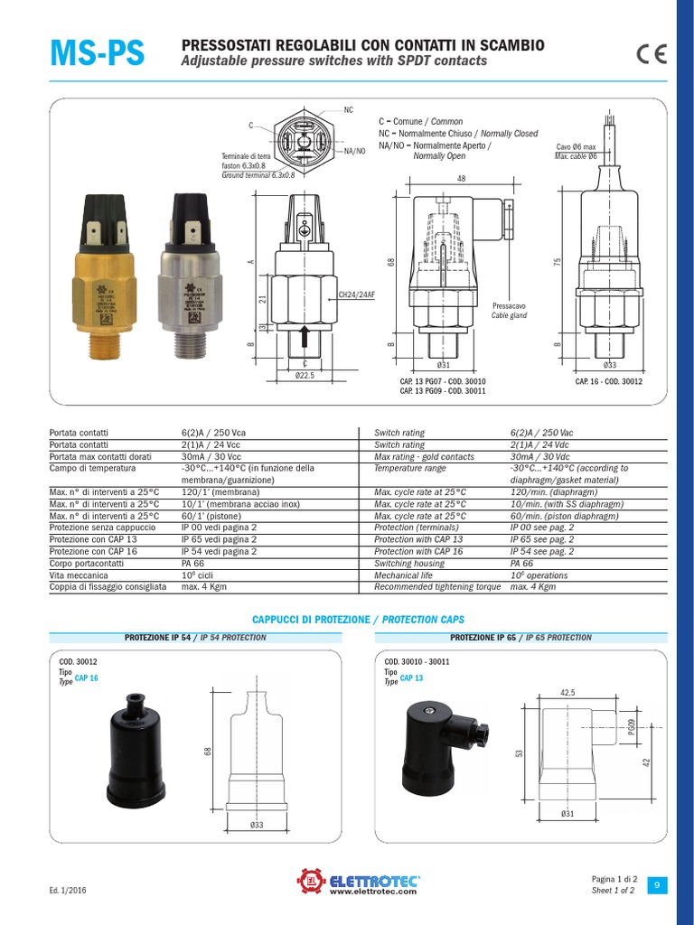 Pressostati MS PS | PDF