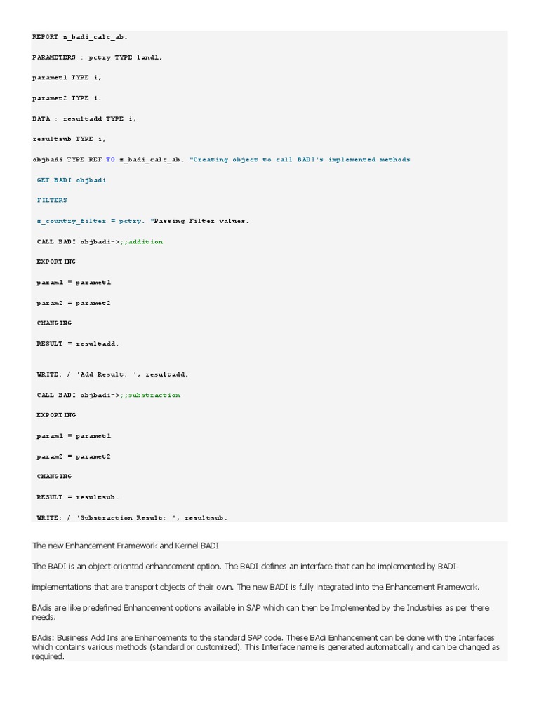 Call Badi From Report Pdf Method Computer Programming Interface Computing 