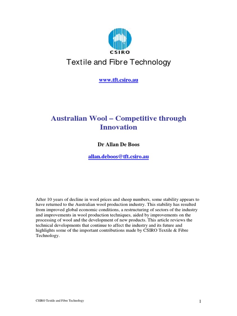 Australian Wool | PDF | Wool | Spinning (Textiles)