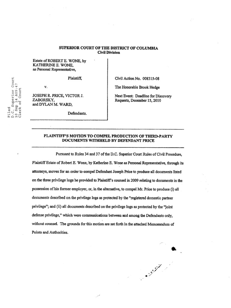 Motion To Compel #1 | PDF