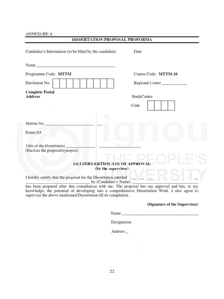 Dissertation Proposal Proforma: Ai L D | PDF | Thesis | Master's Degree
