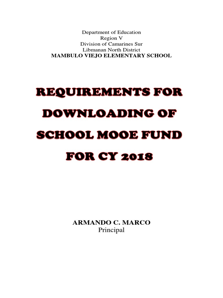 Requirements For MOOE Downloading | PDF