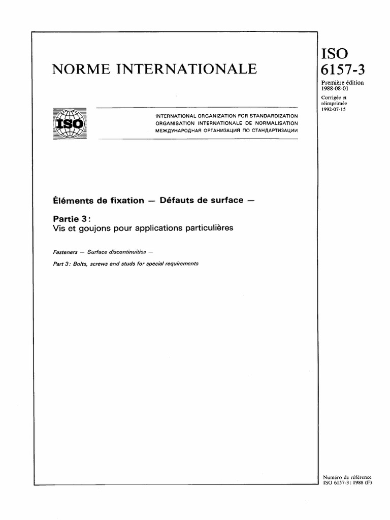 Iso 6157-3 | PDF | Organisation internationale de normalisation ...