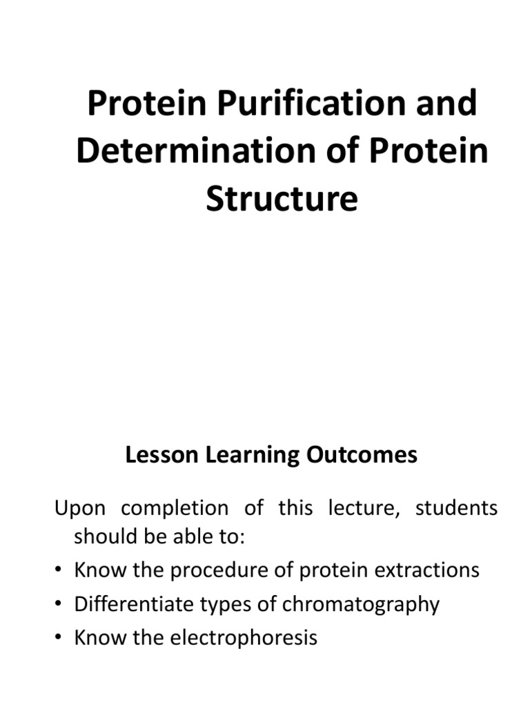 Protein Purification And Determination Pdf Chromatography Gel
