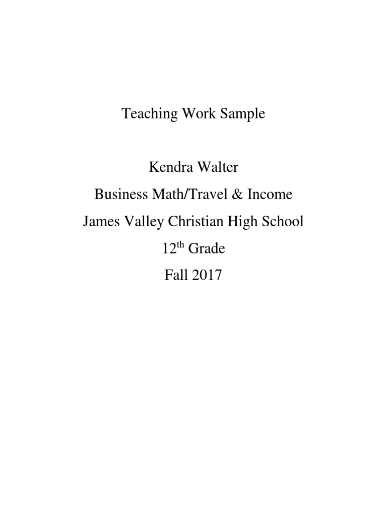 Kwteachingwork Sample | PDF | Schools | Homework