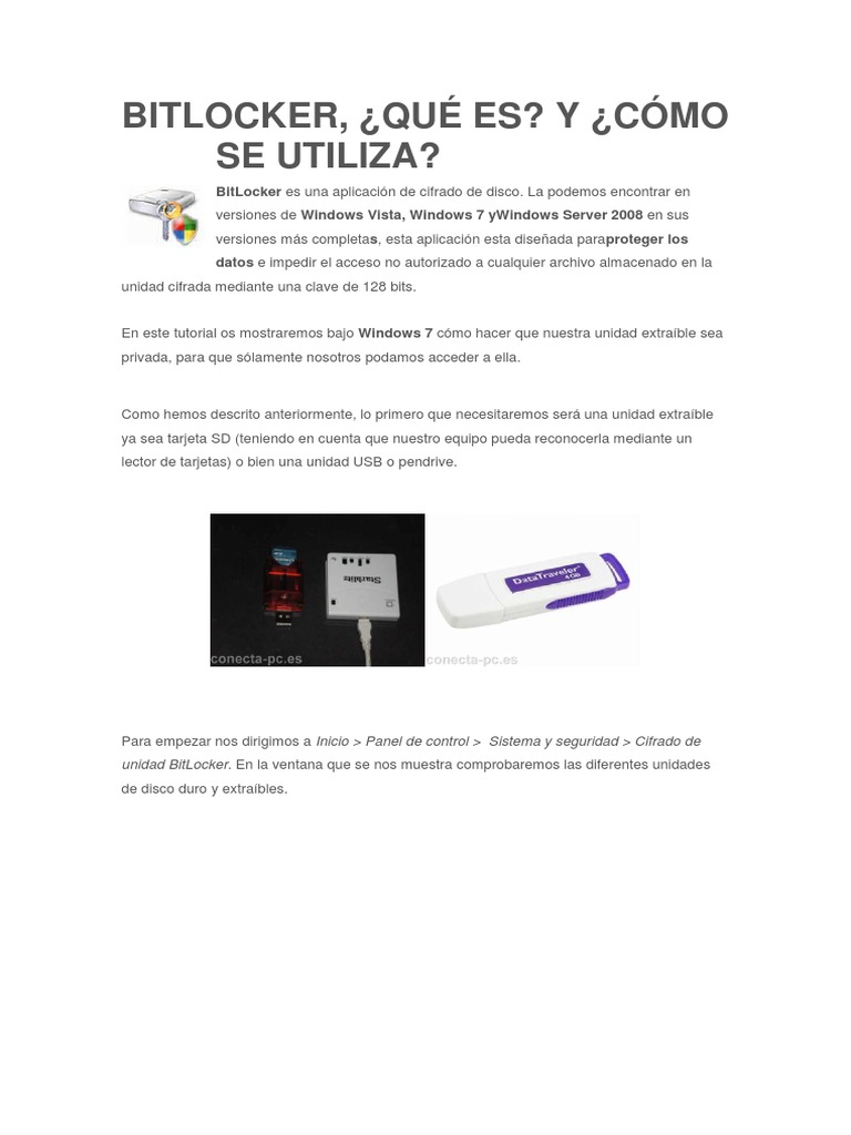 Como Usar El Bitlocker | PDF | Contraseña | Informática