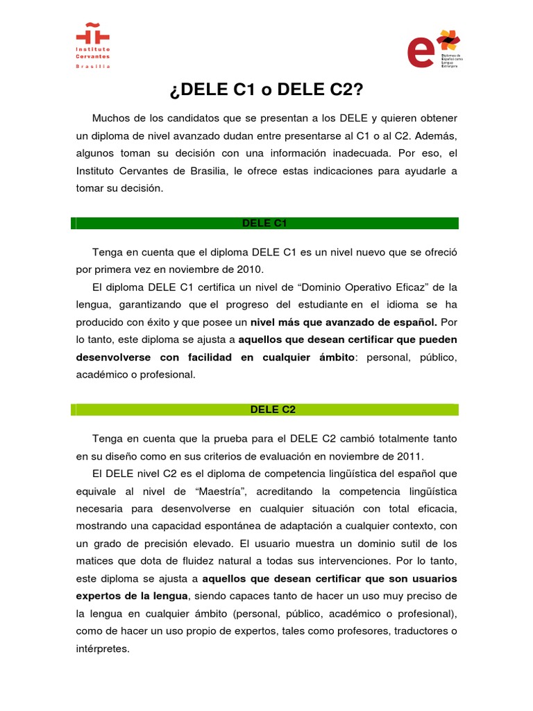 ¿Dele C1 O Dele C2? | Lengua española | Traducciones