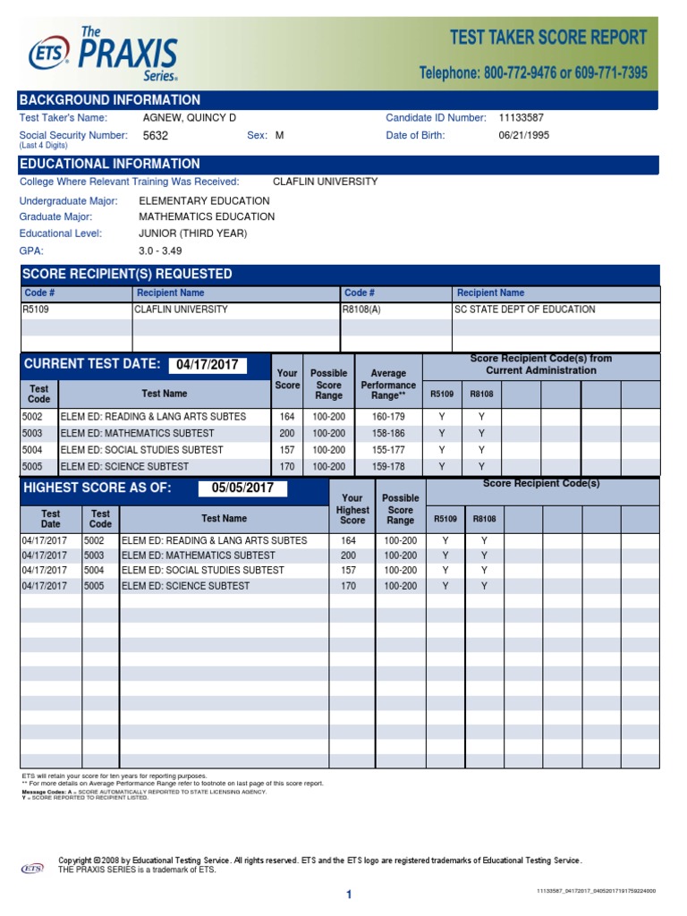 Scorereport | Download Free PDF | Science | Statistics