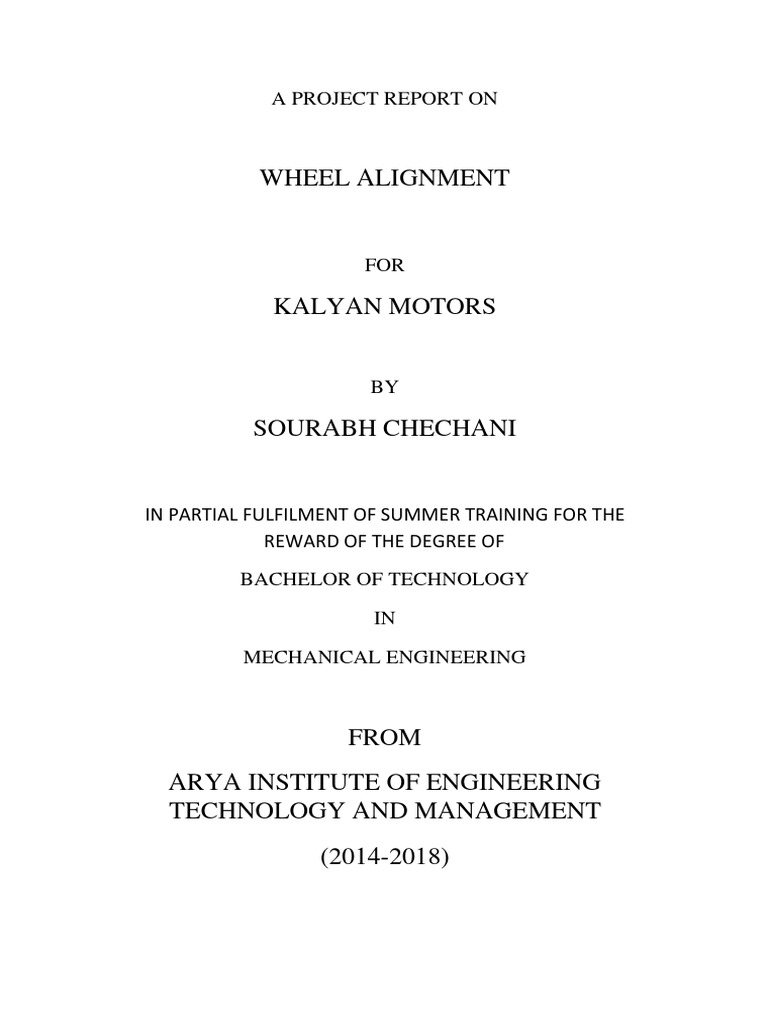 Wheel Alignment Report for Kalyan Motors | PDF | Tire | Steering