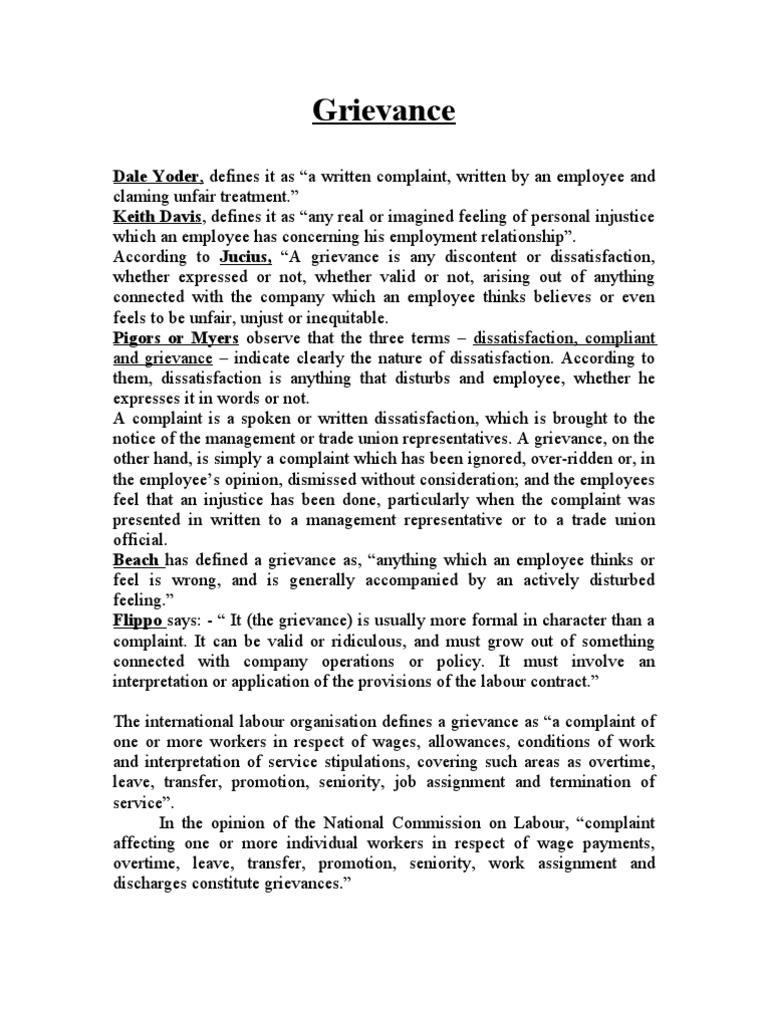 Understanding the Nature and Causes of Employee Grievances Through ...