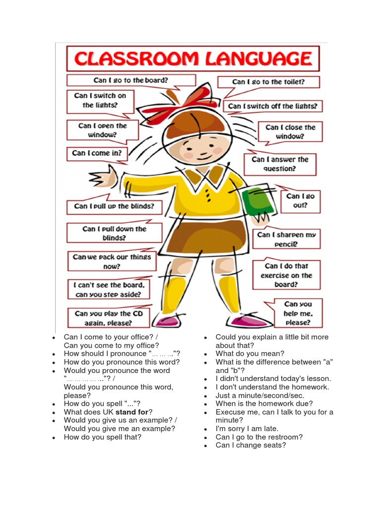 Classroom Expressions | PDF | Classroom | Question