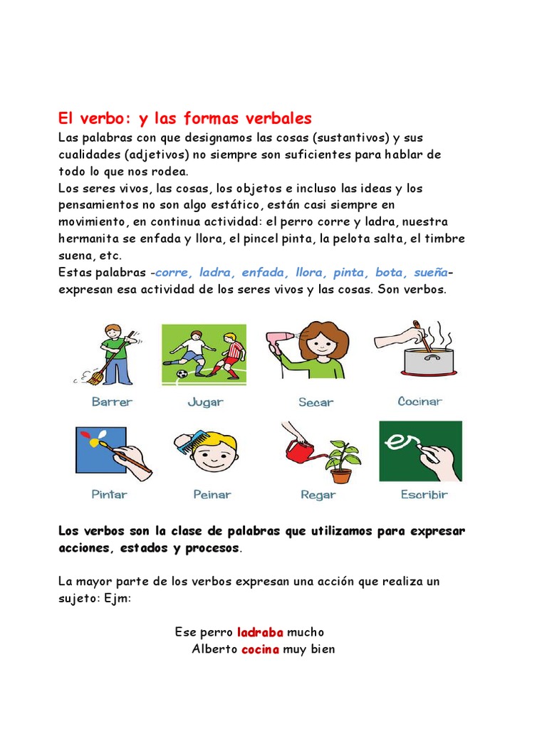 El Verbo 3 Primaria | Conjugación gramatical | Verbo | Prueba gratuita ...