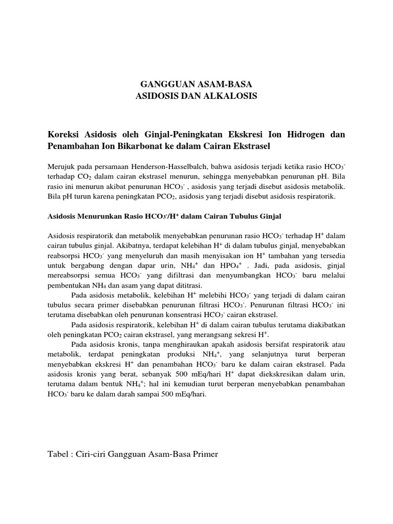 Asidosis Dan Alkalosis | PDF