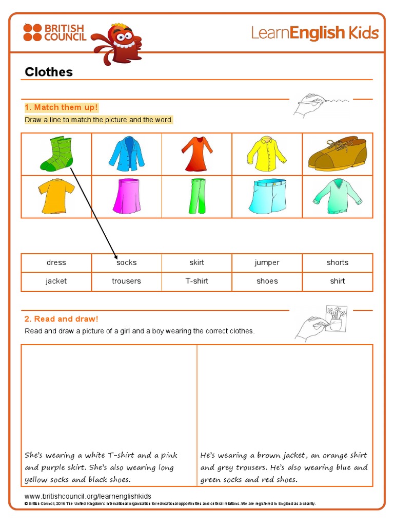 Worksheets Clothes | PDF | Sock | Clothing