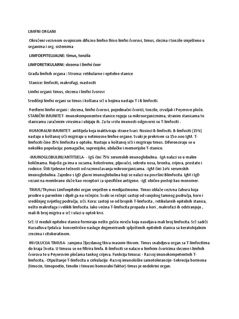 Limfni Organi | PDF