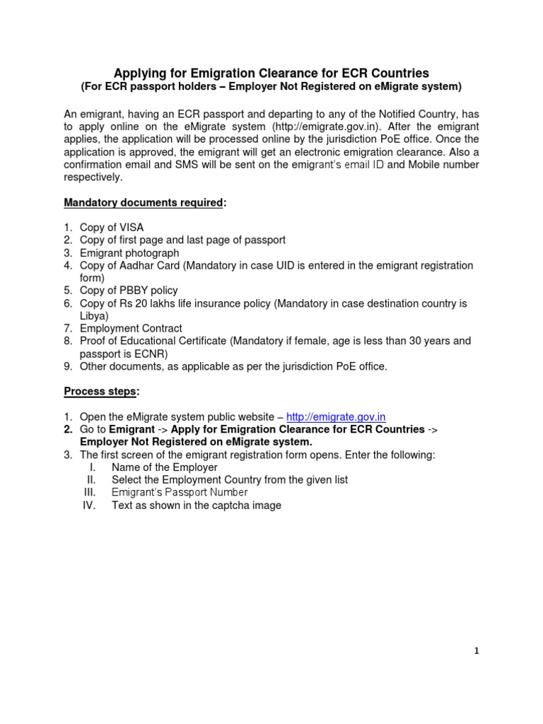 Navigating the Online Emigration Clearance Process for ECR Passport ...