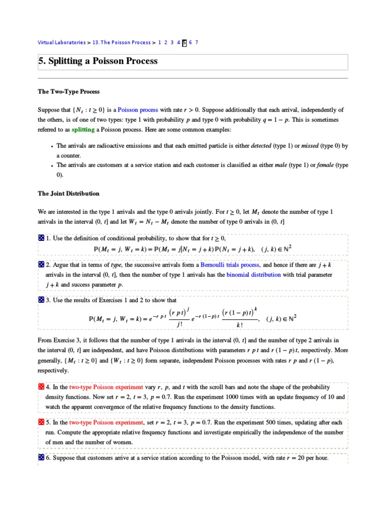 Splitting A Poisson Process: The Two-Type Process | PDF | Poisson Distribution | Teaching ...