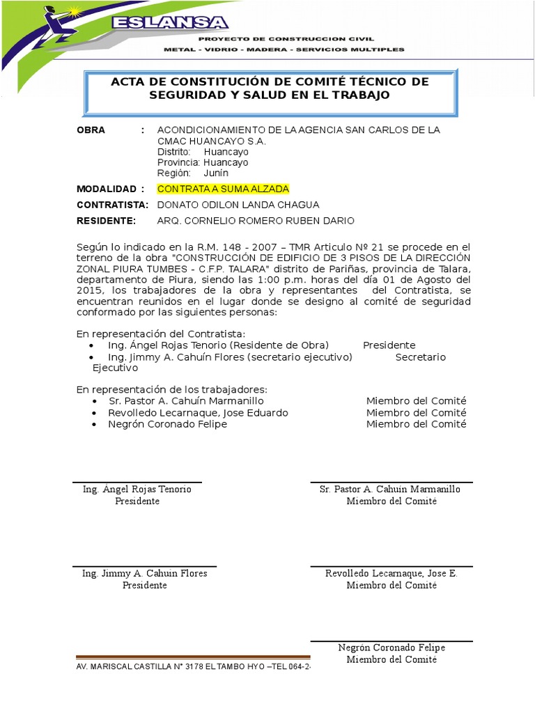 Acta de Comite de Seguridad | PDF
