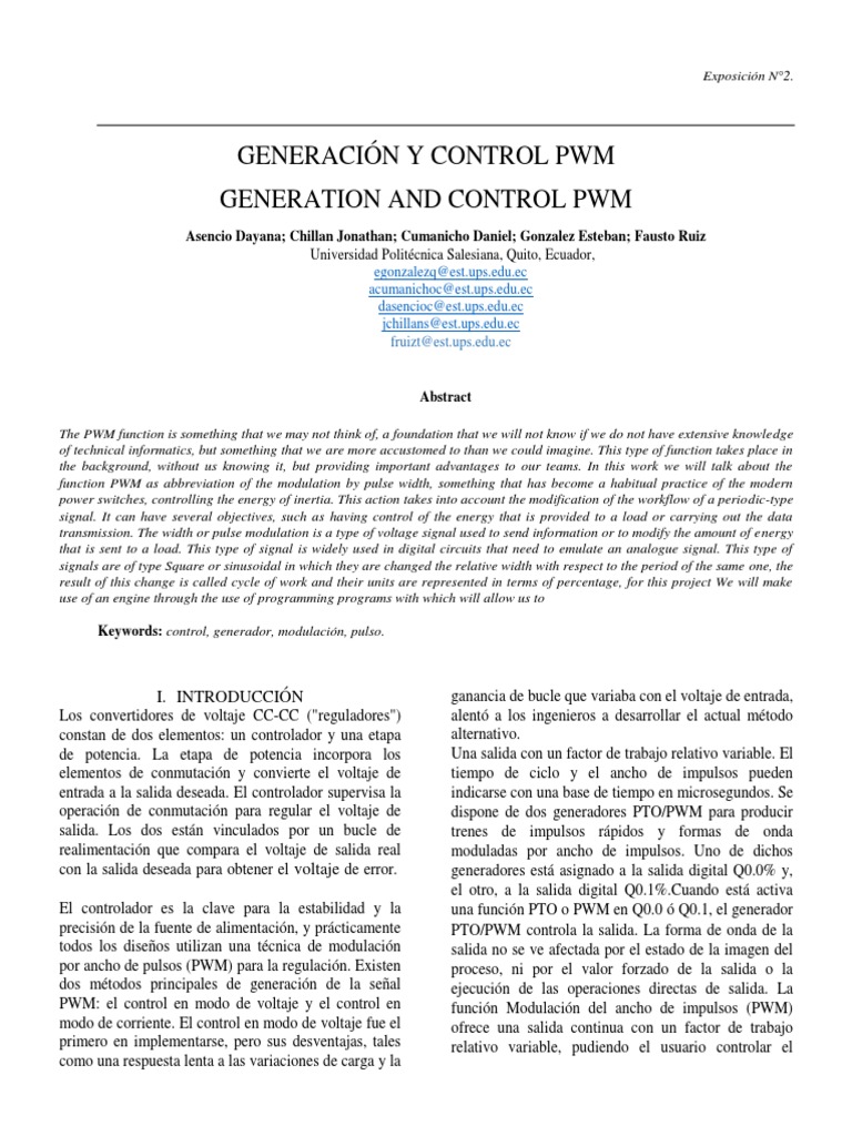 Generación Y Control PWM Generation and Control PWM | PDF | Telecommunications | Computer ...