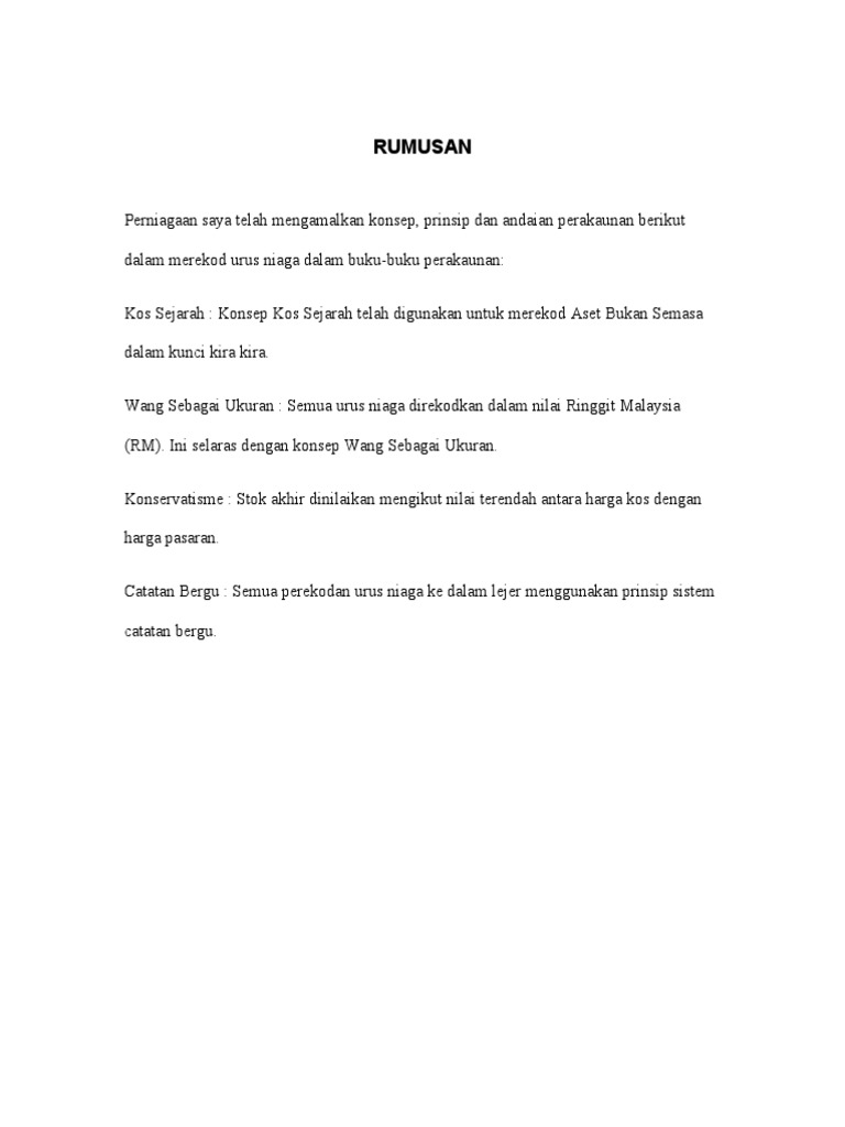 Contoh Rumusan Akaun Folio | PDF