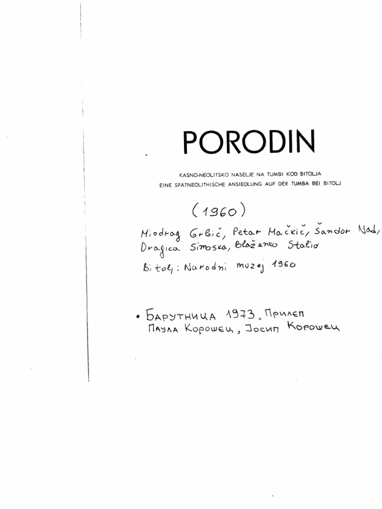 Miodrag Grbic - Porodin | PDF