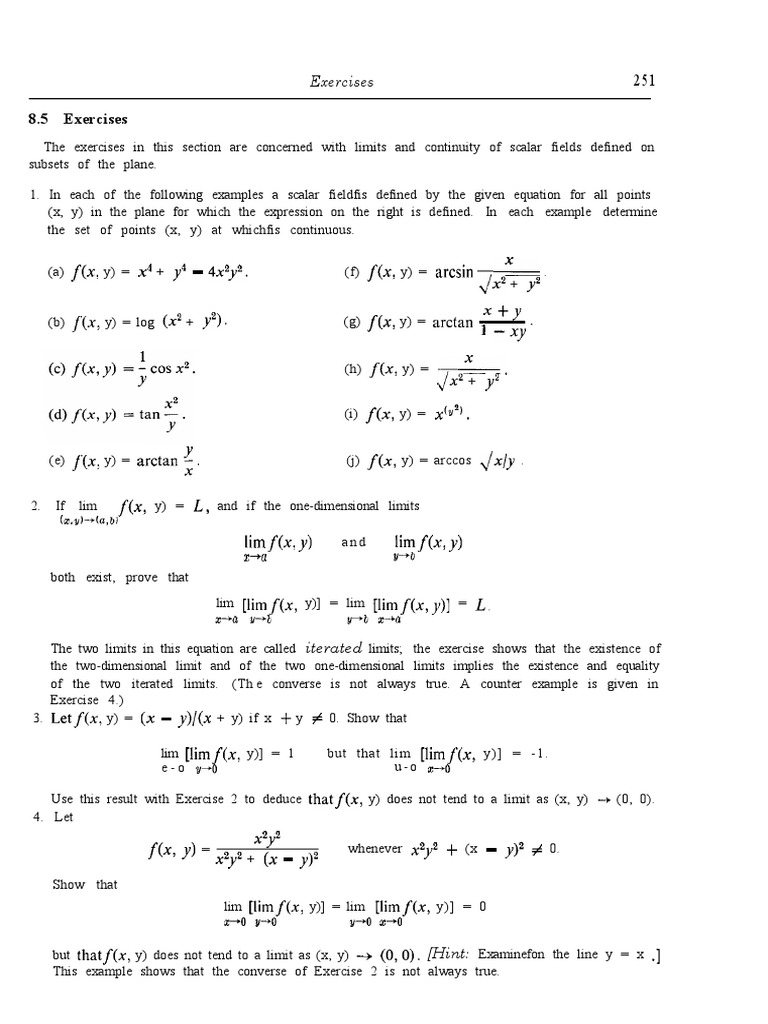 Exercícios Apostol (8.5 - 2,3,4,5) | PDF | Derivative | Continuous Function