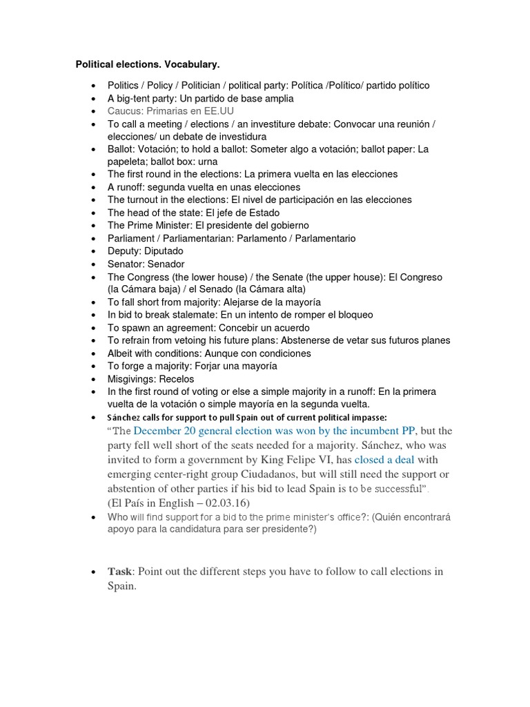 Ejemplo de Preparación de Vocabulario | PDF | Voting | Democracy