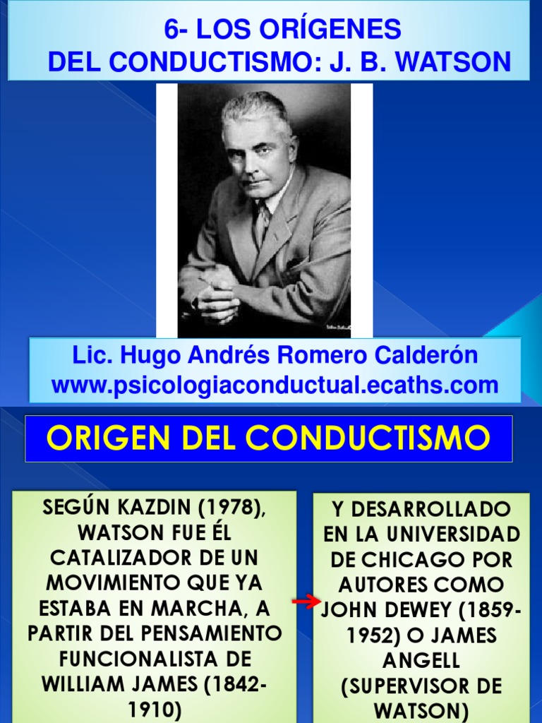 6 - Los Orígenes Del Conductismo, Watson | PDF | Sicología | Aprendizaje