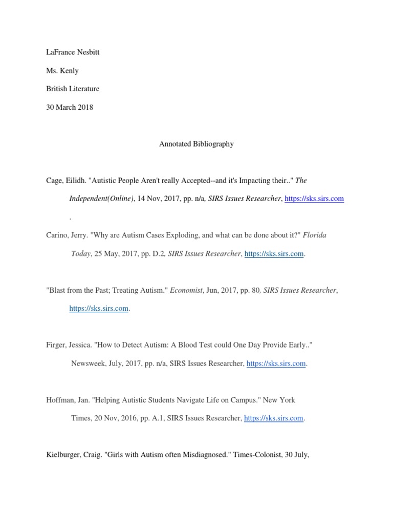 Final Annotated Bibliography | PDF | Science & Mathematics