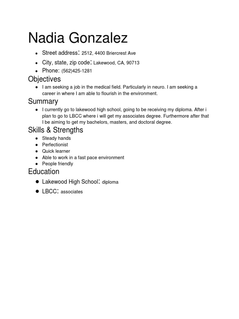 Resume Nadia 1 | PDF | Qualifications | Titles