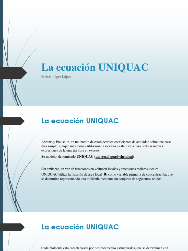 La Ecuación UNIQUAC-rfr