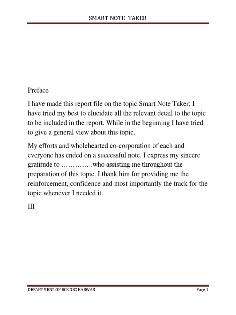 Smart Note Taker Report | PDF | Personal Computers | Computer Program
