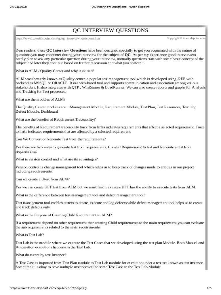 QC Interview Questions - Tutorialspoint | PDF | Databases | Oracle Database