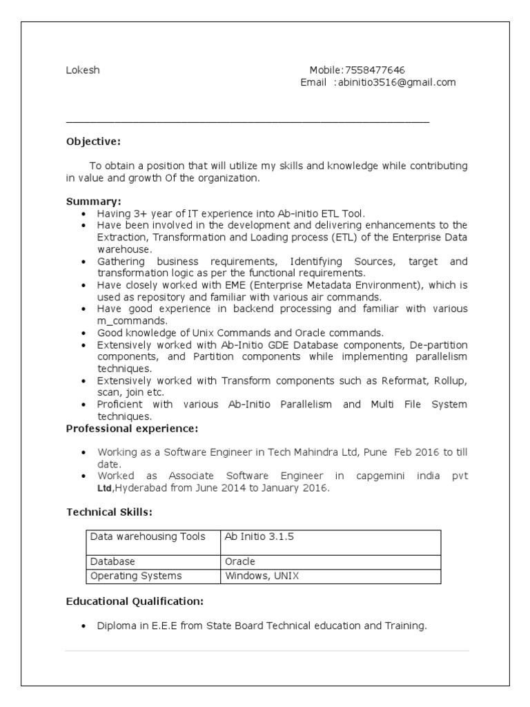 Lokesh Resume Ab | PDF | Data Warehouse | Computer Data