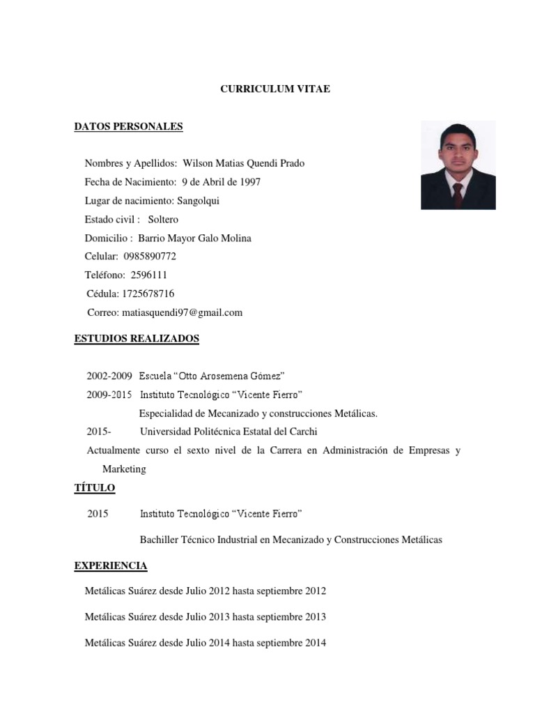 Curriculum Vitae Matias | PDF