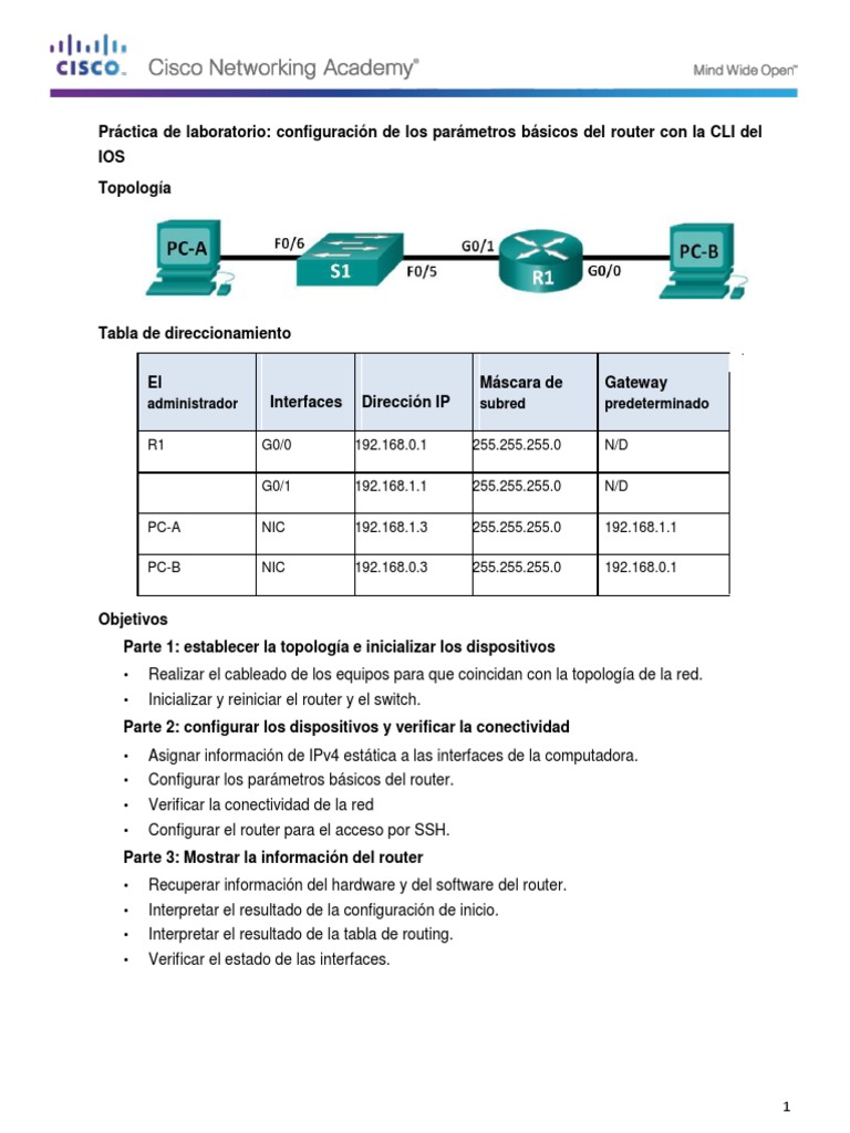 1.1.4.6 Lab - Configuring Basic Router Settings With IOS CLI | PDF ...
