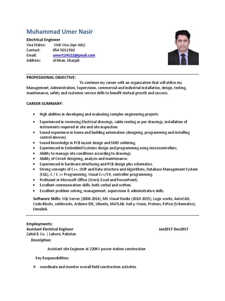 Umer Nasir CV | PDF | Computer Programming | Automation