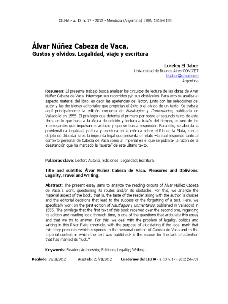 Álvar Nuñez - Loreley El Jaber PDF | PDF | Imperio español | España