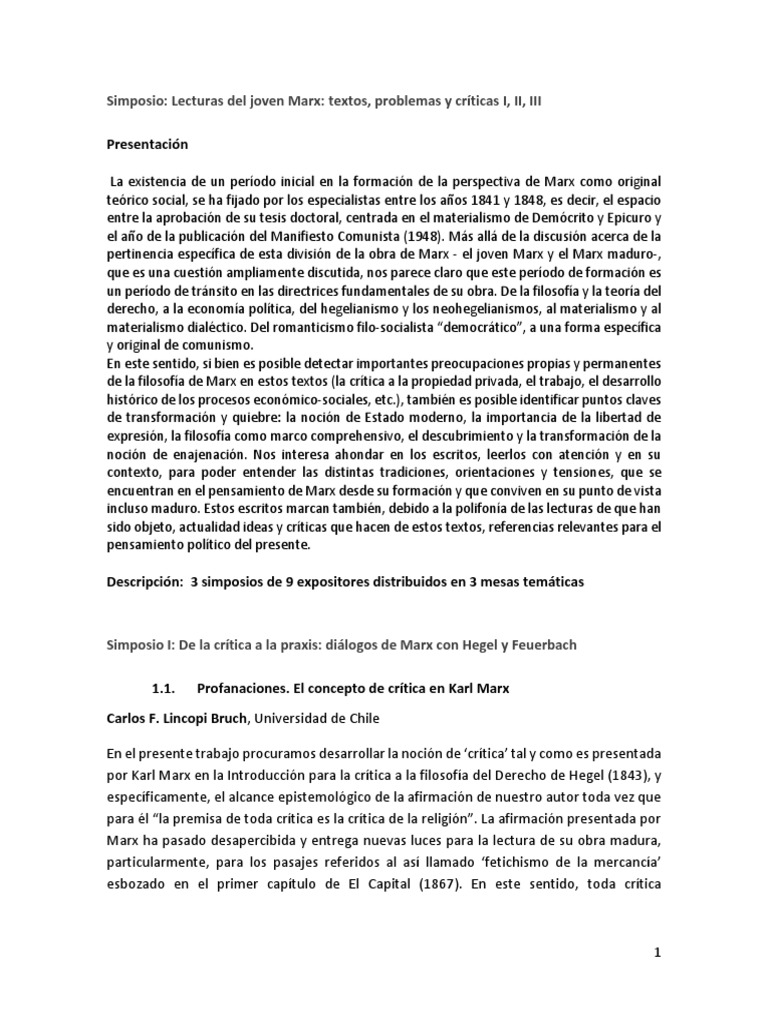 Simposio Final | PDF | Karl Marx | marxismo