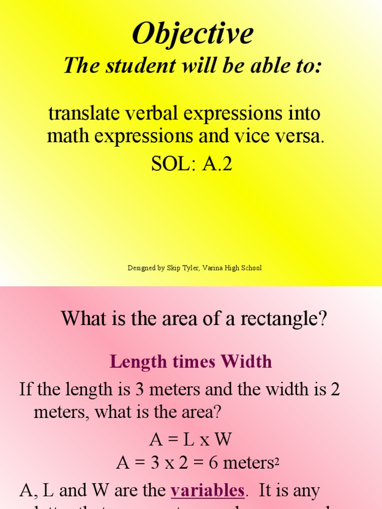 The Student Will Be Able To:: Objective | PDF | Multiplication ...