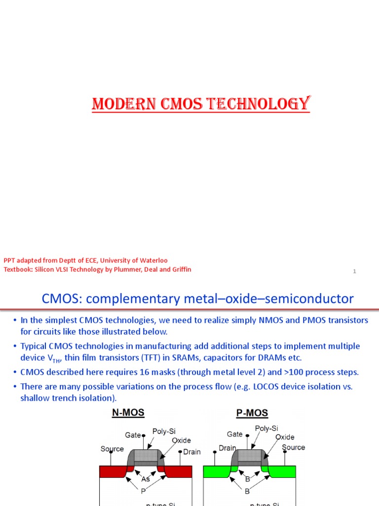 Lec 7,8 Modern CMOS Technology | PDF | Cmos | Mosfet