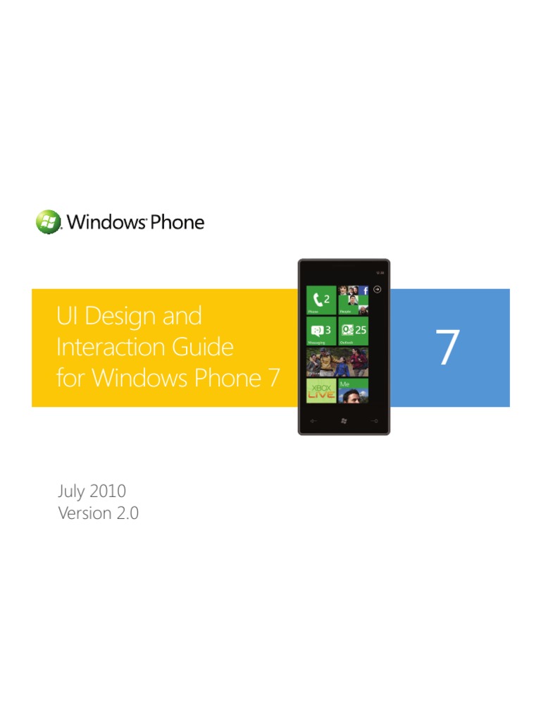 UI Design and Interaction Guide For Windows Phone 7 v2.0 | PDF ...