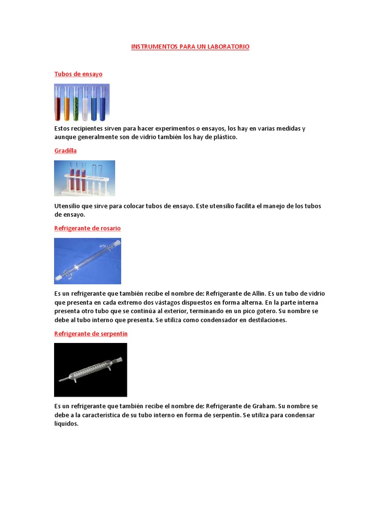 Instrumentos para Un Laboratorio | PDF | Lentes | Química