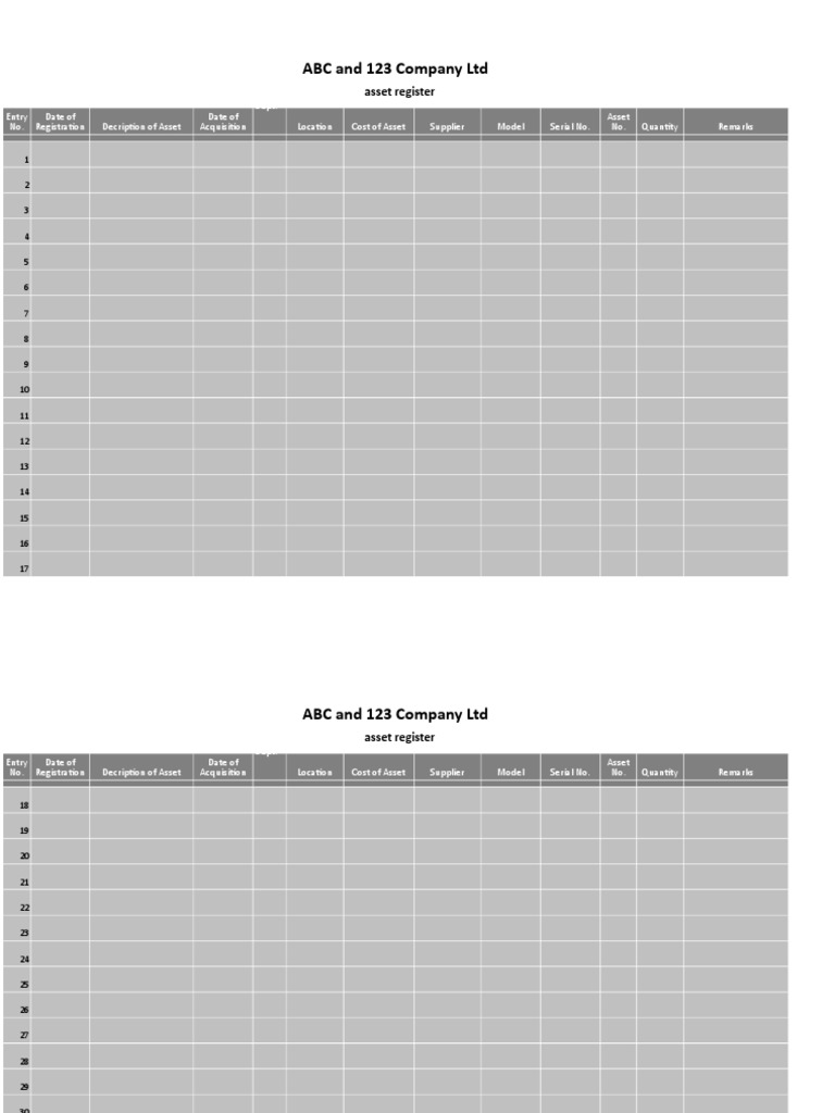 Asset Register 1 | PDF | Management Accounting | Accountability