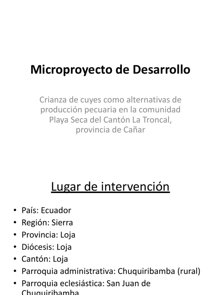 Microproyecto de Crianza de Cuyes | PDF