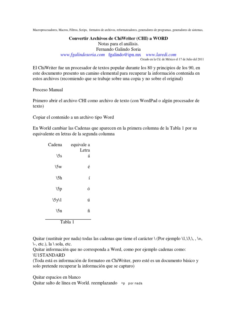 Chi A WORD | PDF | Microsoft Word | Archivo de computadora