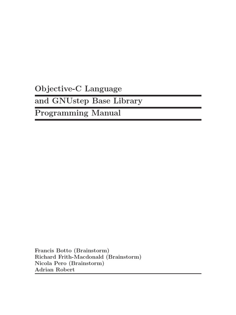 Gnustep Base Library Programming Manual Pdf Objective C Method Computer Programming 1833