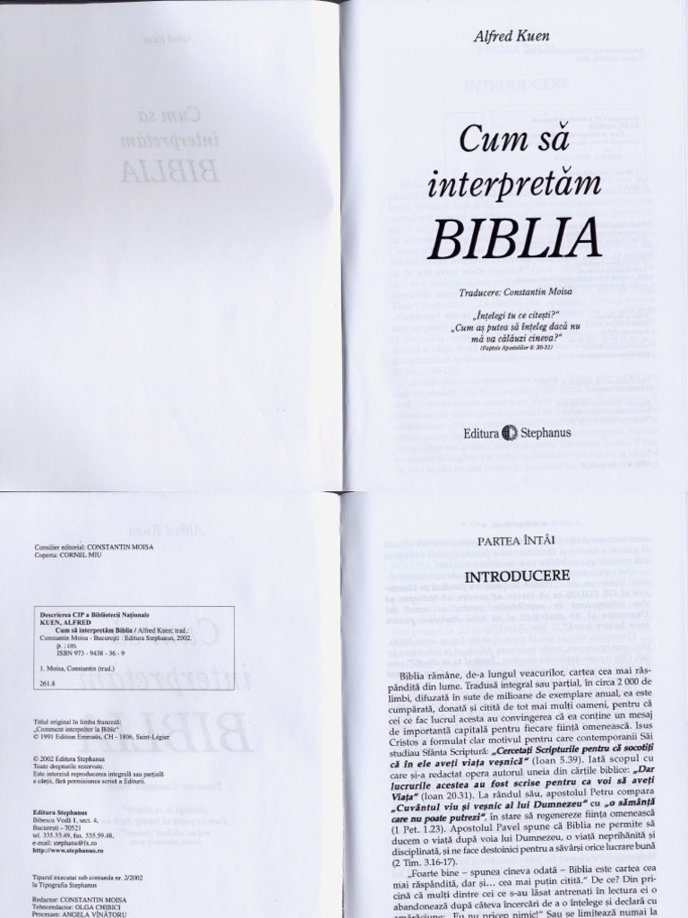 Alfred Kuen Cum Sa Interpret Am Biblia PDF | PDF