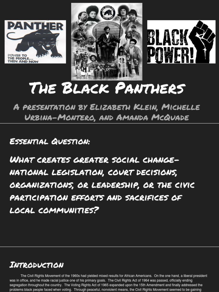 Black Panthers' Local Impact | PDF | Black Panther Party | African ...
